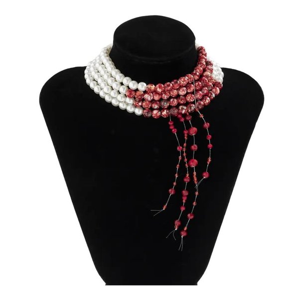 Jewelry | Pearl Blood Choker Bloody Pearl Necklace Horror Cosplay ...